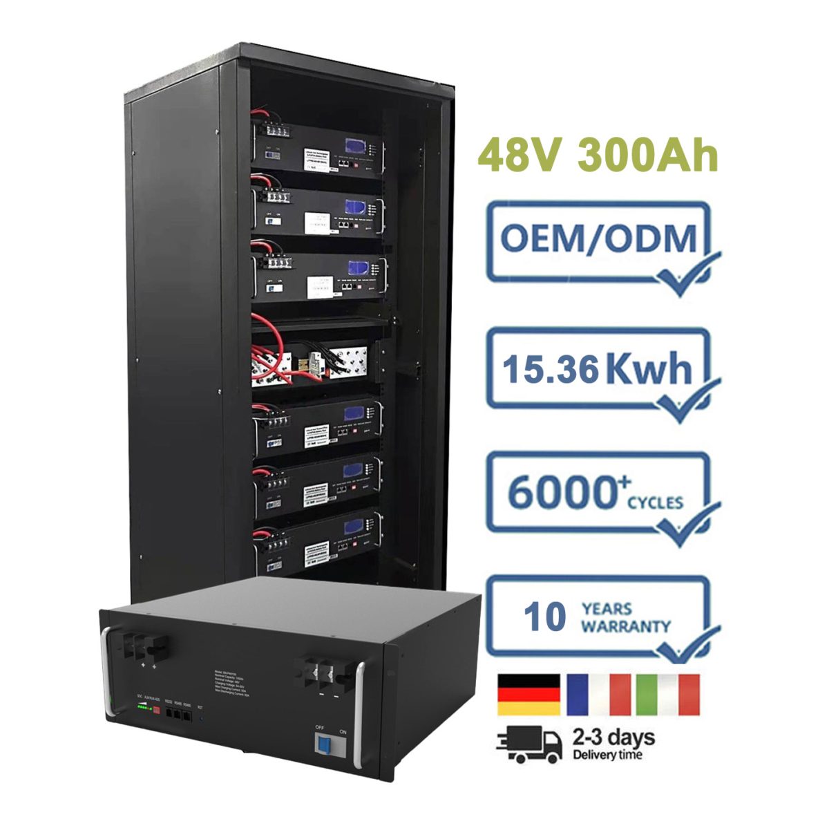 48V 300Ah Cabinet 15kwh Server Rack battery - Energy Dawnice